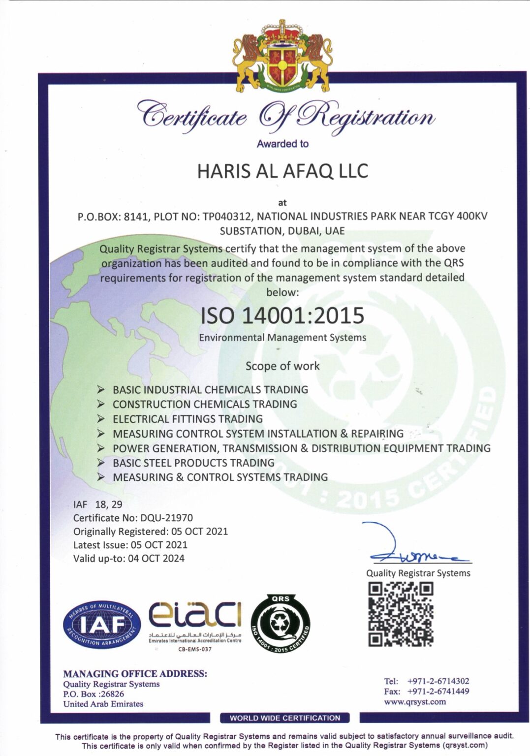 Services - Haris Al Afaq LLC, Dubai & Abu Dhabi, United Arab Emirates